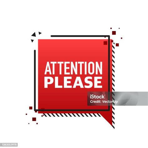 주의 평면 배너를 하시기 바랍니다 중요한 공지의 벡터 일러스트레이션 개념에 대한 스톡 벡터 아트 및 기타 이미지 개념 검은색 경계 표지 Istock