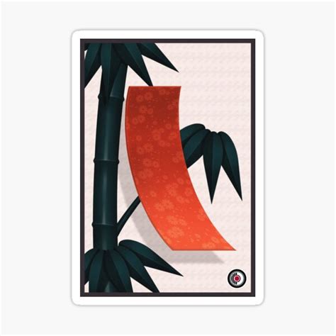 Hanafuda Plain Tanzaku Bamboo Sticker For Sale By Mrramenbox Redbubble