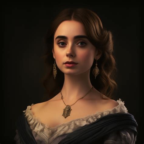 Lily Collins Diosa De La Oscuridad Premium Ai Generated Image