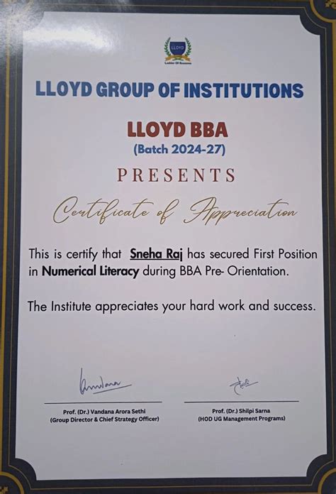 Numericalliteracy Achievementunlocked Learningjourney Sneha Raj