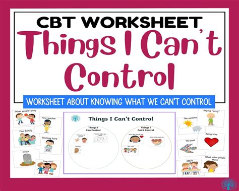 Things I Can And Cannot Control Worksheet Made By Teachers