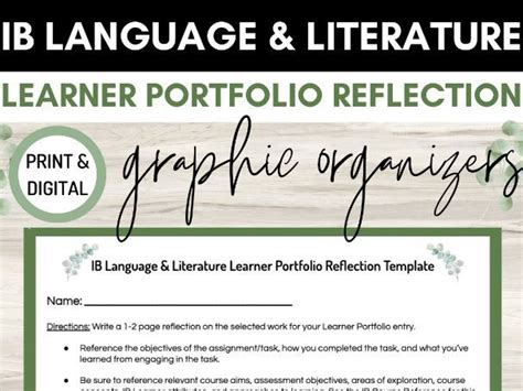 Ib Language And Literature Learner Portfolio Reflection Graphic Organizer
