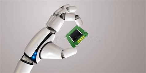 robot hand holding processor technology machine learning neural