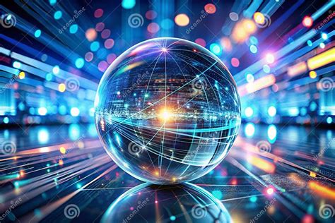 Abstract Spherical Data Algorithm And Ai Visualization For Business And