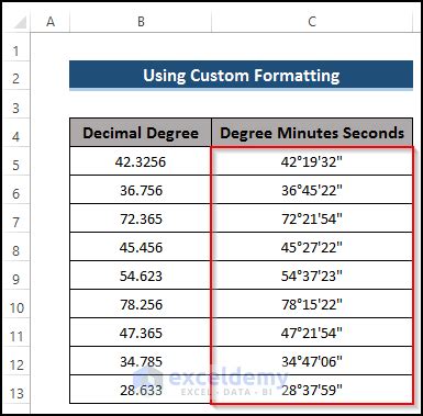 Convert Decimal Coordinates To Degrees Minutes Seconds In Excel