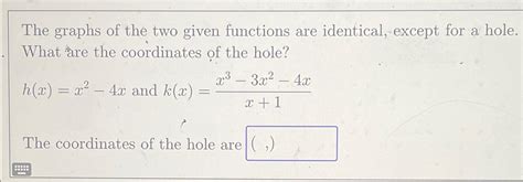 Solved The Graphs Of The Two Given Functions Are Identical