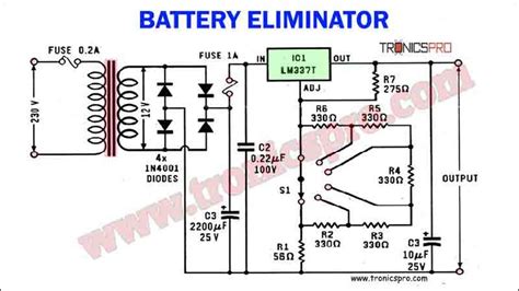 Adjustable Power Supply Circuit Using Lm337 Power Supply Circuit