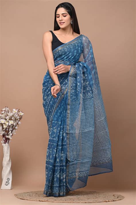New Hand Block Printed Pure Kota Cotton Sarees