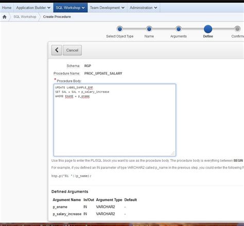 Oracle Database Apex Call External Stored Function Or Stored