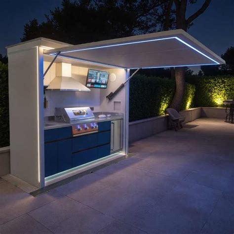Modular Weatherproof Enclosed Shelter With Bbq And Sink Outdoor Kitchen