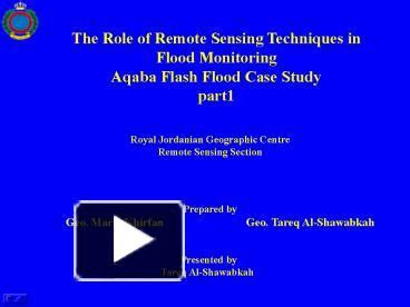 The Role Of Remote Sensing Techniques In Flood Monitoring Presentation Free To View