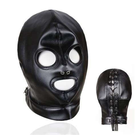 Sex Bdsm Maskbdsm Bondage Restraints Head Harness Mask Hoodleather