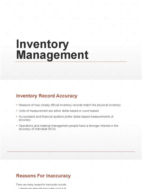 Inventory Record Accuracy Pdf Accuracy And Precision Inventory