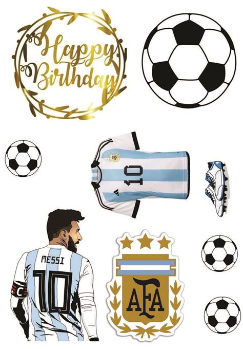 Football Cake Toppers Messi Birthday Football Cake