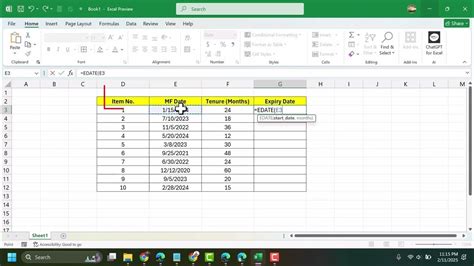 How To Calculate Expiry Date In Ms Excel Youtube
