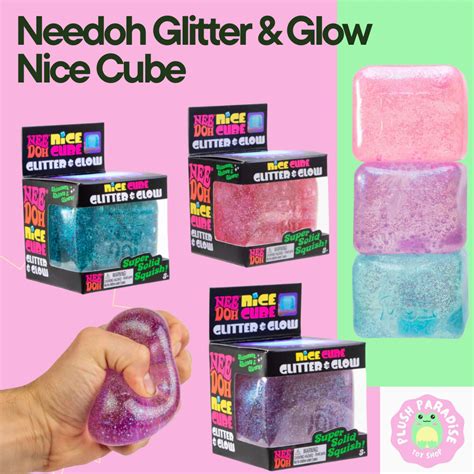 Needoh Glitter And Glow Nice Cube Sensory Fidget Toy 225 Inch Buy Uk