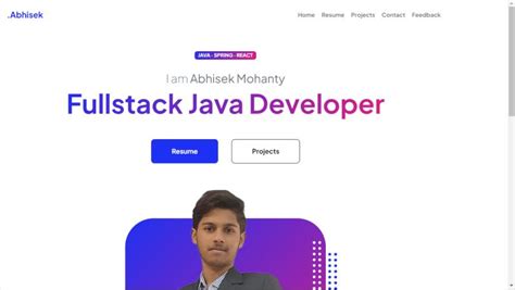 Abhisek Mohanty On Linkedin Java Portfolio Portfoliowebsite