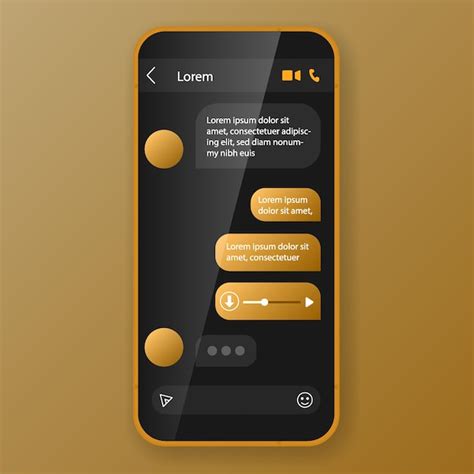 Premium Vector User Interface Chatting Templates Yellow Dark Theme