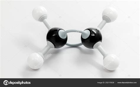 Ethene Molecule Model With White And Black Balls For Chemistry C ⬇