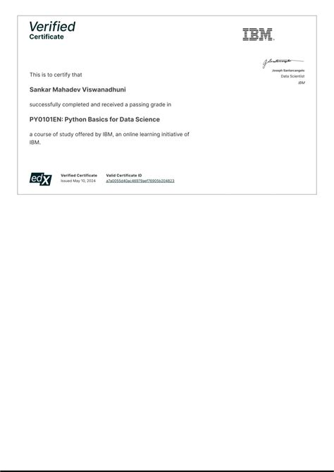 Python Coding Ibm Datascience Sankar Mahadev Viswanadhuni