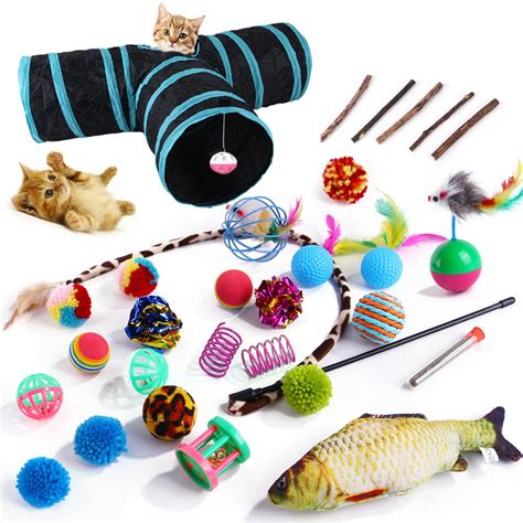 30pcs Cat Toys Kitten Toys Catnip Cat Toys Interactive Cat Stuff Cat