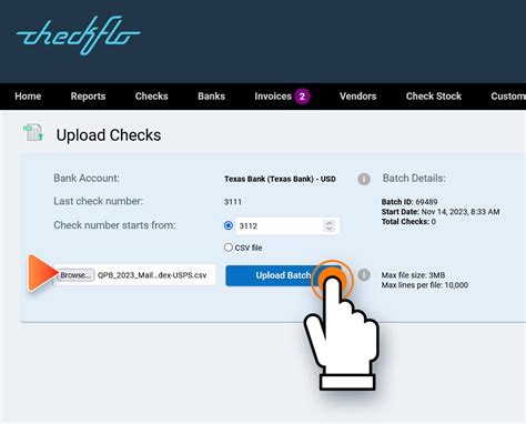 How To Upload Batch Check Payments Using A Csv File Check Printing And Mailing Service