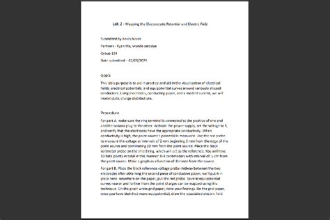 1 full report of lab 2 mapping the electrostatic potential and