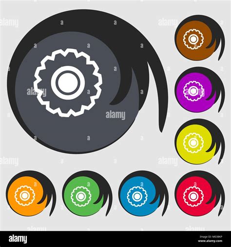 Sign Symbol On Eight Colored Buttons Vector Illustration Stock Vector Image And Art Alamy