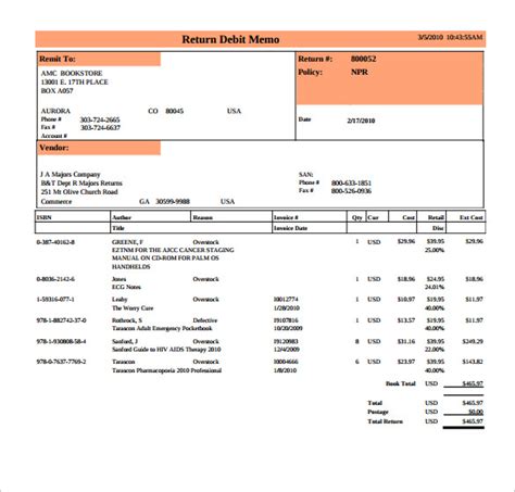 free 10 sample debit memo templates in pdf