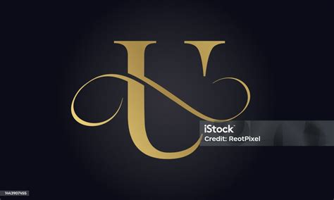 골드 색상의 럭셔리 편지 U 로고 템플릿입니다 초기 럭셔리 U 문자 로고 디자인 럭셔리 회사 브랜딩을 위한 아름다운 로고 디자인 알파벳 U에 대한 스톡 벡터 아트 및 기타