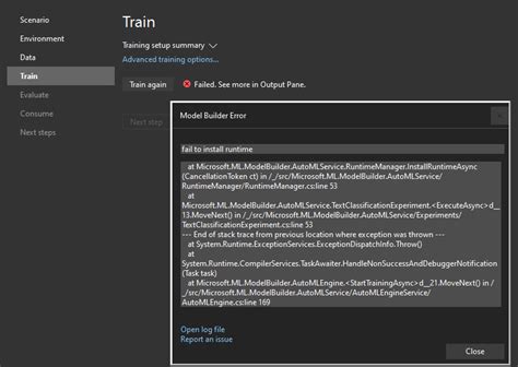 Fail To Install Runtime · Issue 2737 · Dotnetmachinelearning