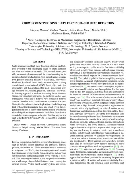 Crowdcountingusingdeeplearningbasedheaddete Download Free Pdf