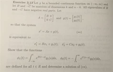 Solved Let G Be A Bounded Continuous Function On Infinity Chegg Com