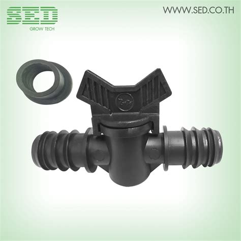 วาล์วสวมท่อpe25x25 มม พร้อมยางเปอร์เมท25 มม 1ชิ้น ติดตั้งกับถังระบบdwc Bucket สั่งพร้อมถัง Dwc