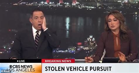 Tv Anchors Horrified Faces After Car Thief Was Run Down And Killed