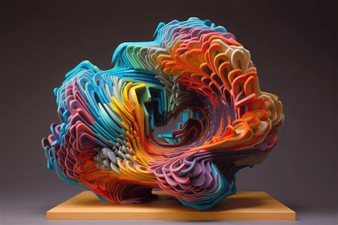 Premium Ai Image Mindbending Sculpture Made Of Interlocking Shapes