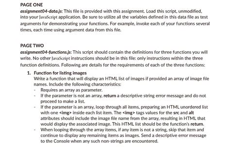 Solved Page One Assignment04 Datajs This File Is Provided