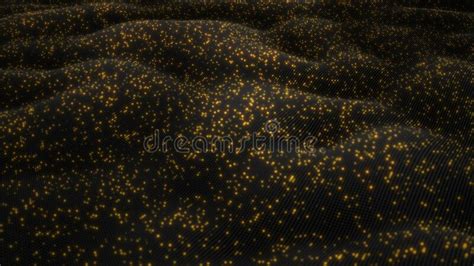 Abstract Flowing Smooth Cloth Surface Fractal Waves Background Grid Mesh Of Dots Stock