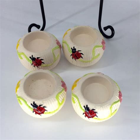 Mvp Group International Accents Ceramic Ladybug Floral Tealight
