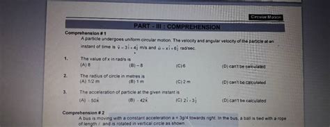 The Acceleration Of Particle At The Given Instant Is Filo
