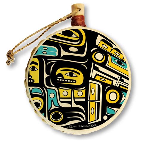 Chilkat Holiday Drum Ornament Designed By Tlingit Master Artist Israel Shotridge Northwest