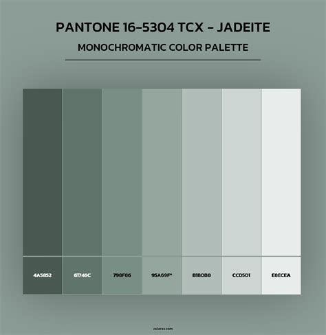 Pantone 16 5304 Tcx Jadeite Color Palettes