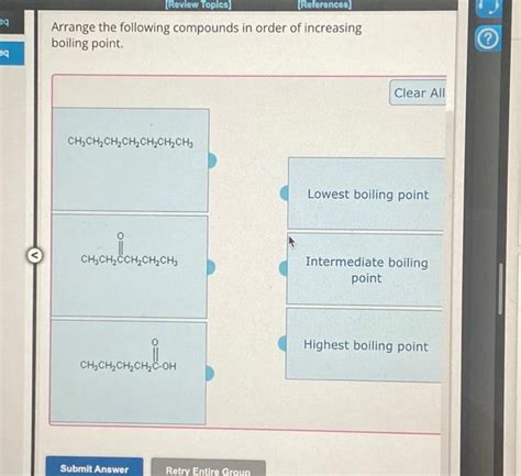 Solved Arrange The Following Compounds In Order Of