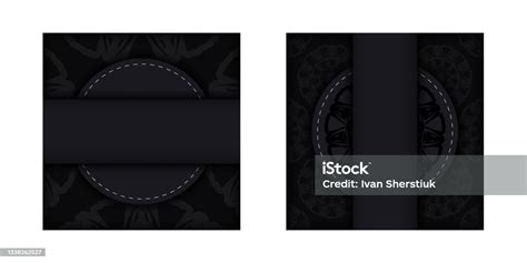 텍스트 및 장식을 위한 장소와 함께 템플릿을 초대합니다 벡터 그리스 패턴으로 엽서 디자인 Black 색상을 인쇄 할 준비가 0