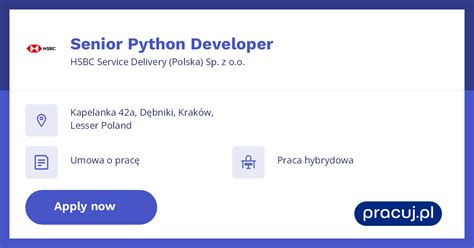 Oferta Pracy Senior Python Developer Hsbc Service Delivery Polska Sp