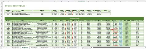 Investment Portfolioanalysis Excel Spreadsheet Stocks Etfs Mutual