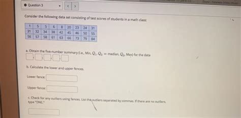 Solved Question 3 Consider The Following Data Set