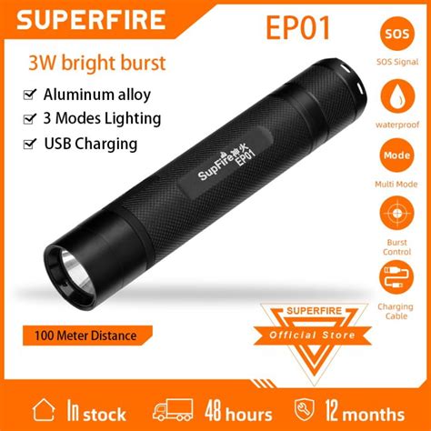 New Superfire Ep01 Led Explosion Proof Flashlight Mini Portable Work Light Military Waterproof