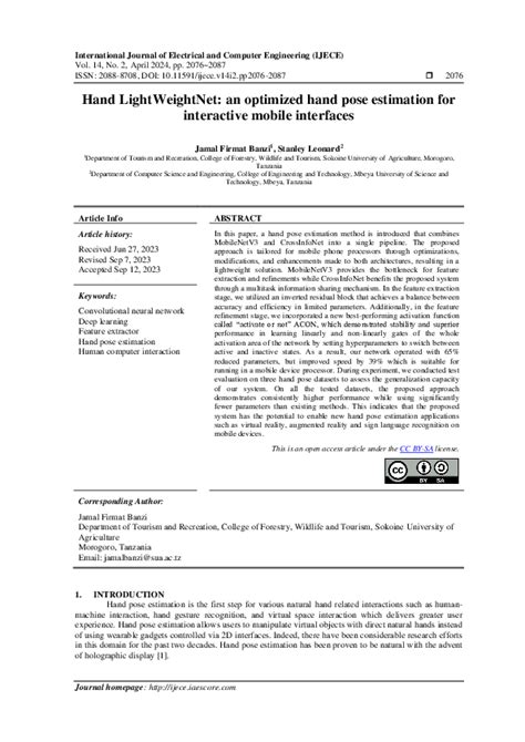 Pdf Hand Lightweightnet An Optimized Hand Pose Estimation For Interactive Mobile Interfaces