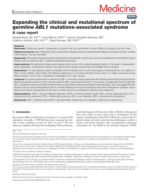Pdf Expanding The Clinical And Mutational Spectrum Of Germline Abl1 Mutations Associated